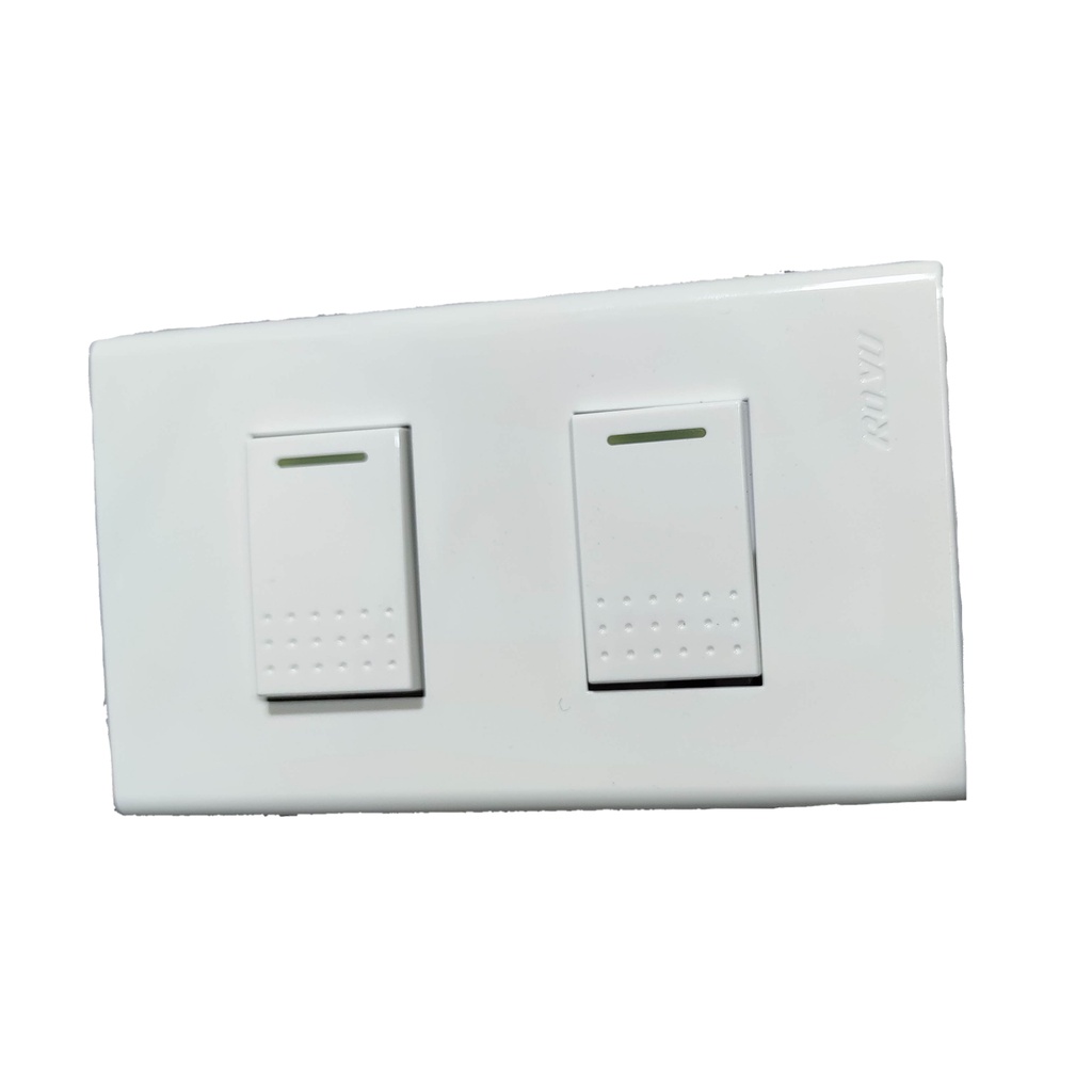 Royu 2 Gang 1 Way Switch with Plate Wide Series 10A 250V - RWP2/2XRWS1 ...