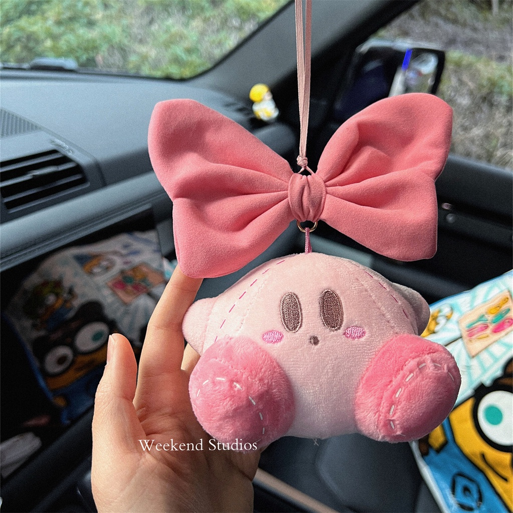Kawaii Kirby With Bow Pendant Lovely Car Decoration Japanese Style Home ...