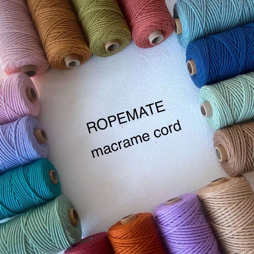 41 Colors Premium 3mm 3 stranads soft macrame cord twisted cotton rope ...