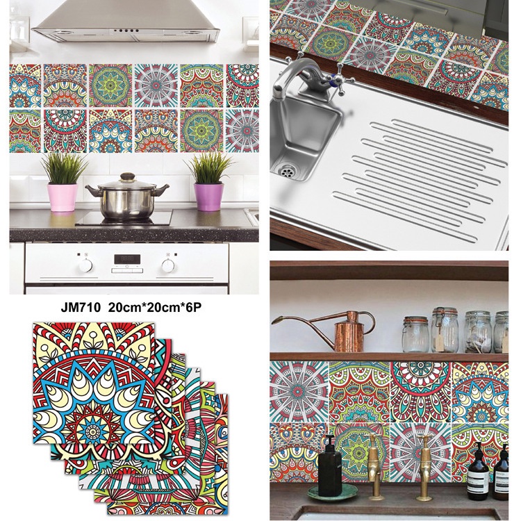 [6 Pieces Package] Mosaic Kitchen Oil-Proof Stickers 3d Self-Adhesive ...