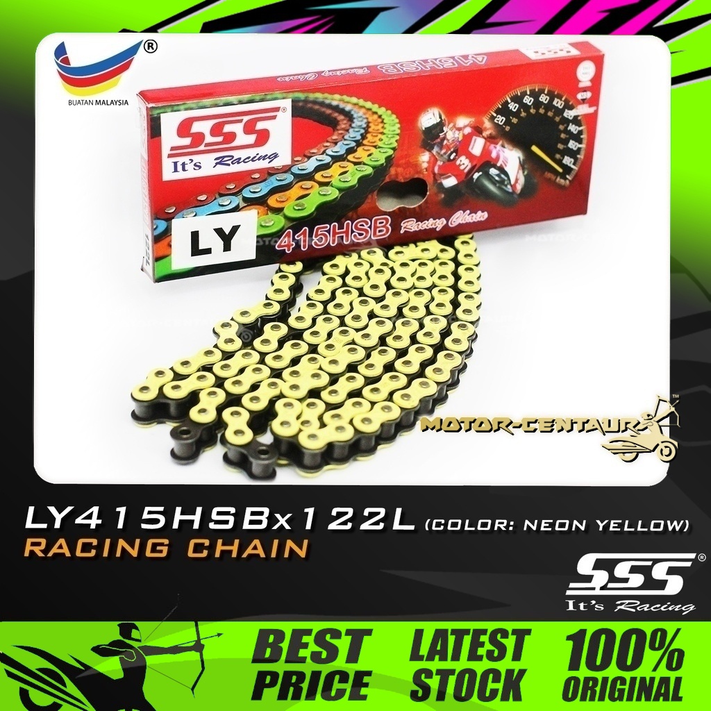 RANTAI MOTOSIKAL SSS RACING CHAIN LY 415HSB X 122L YELLOW PLATED (OUTER ...