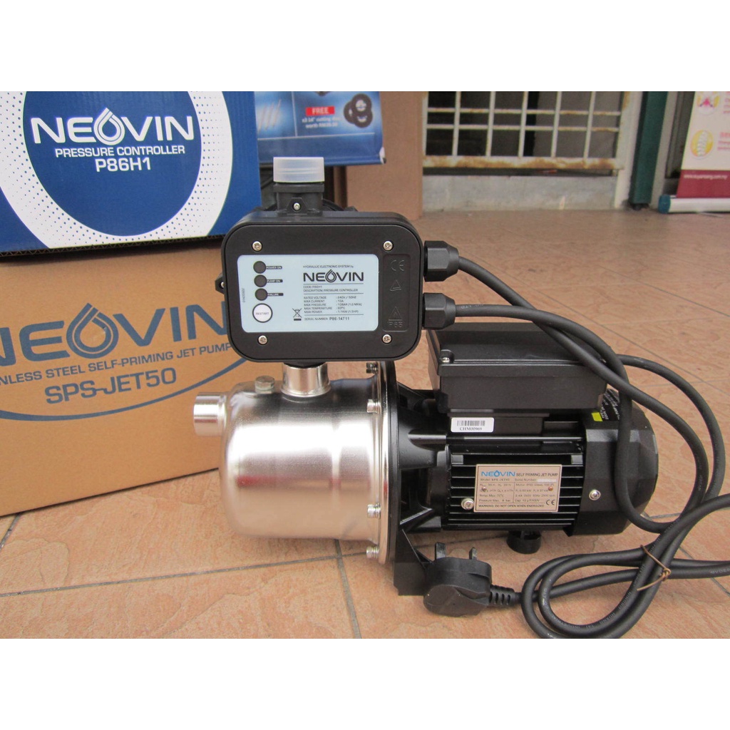Neovin 0.5Hp / 0.37kW Auto-PC Stainless Steel Self-Priming Jet Pump ...