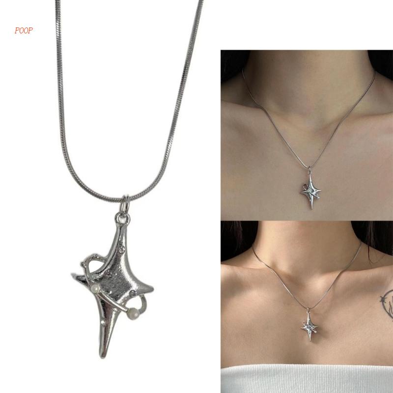 POOP Star Necklace Shiny Choker Aesthetic Necklace Women Y2K Jewelry ...