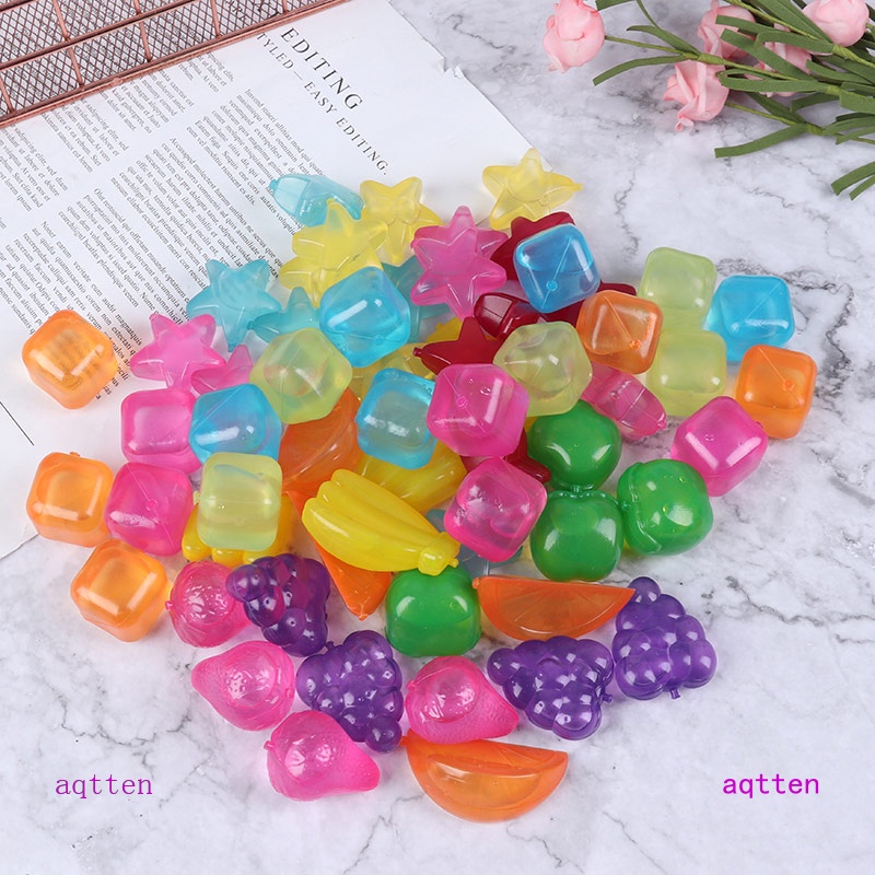 Aqtten 20pcs Star Shaped Creative Ice Cube Fruits Outdoor Plastic ...