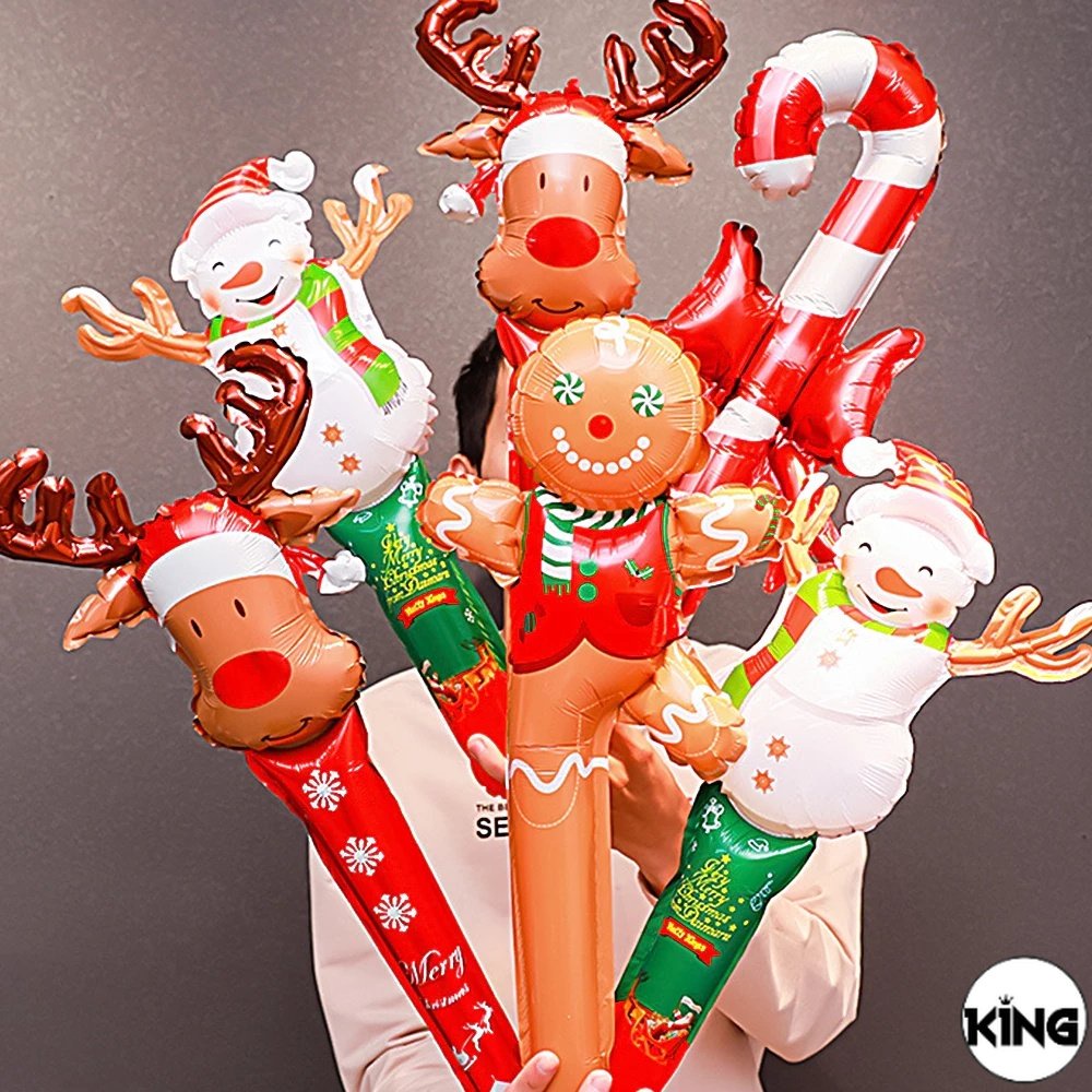 KI 1 Pc Pack 24 Inch Christmas Inflatable Stick / Cane Candy Elk Head ...