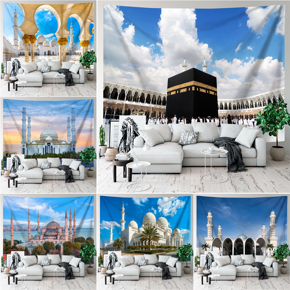 Muslim Pilgrimage To Mecca Wall Tapestry with Clips Polyester ...
