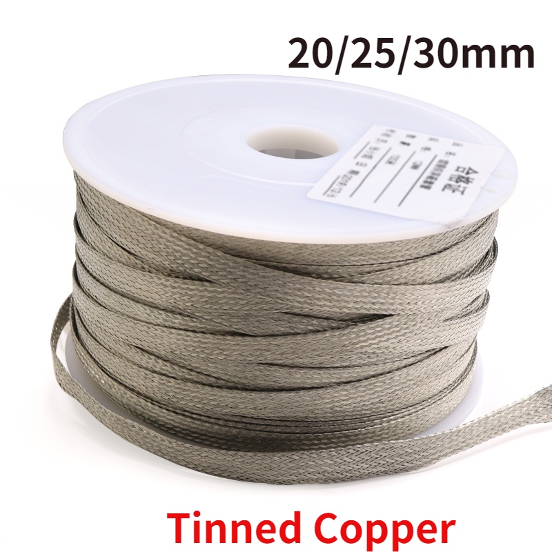 2Meters 20mm/25mm/30mm Tinned Copper Braided Grounding Wire Expandable ...