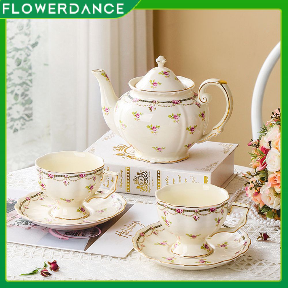 Vintage Porcelain Teapot Set English Tea Set European Tea Set Ceramic ...