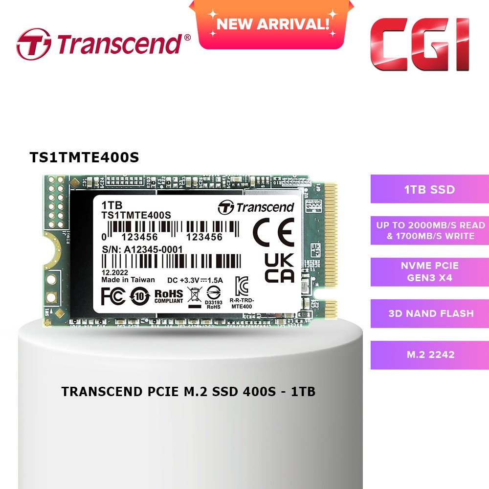 Transcend 1TB MTE400S NVMe PCIe Gen3 x4 SSD - TS1TMTE400S | Shopee Malaysia