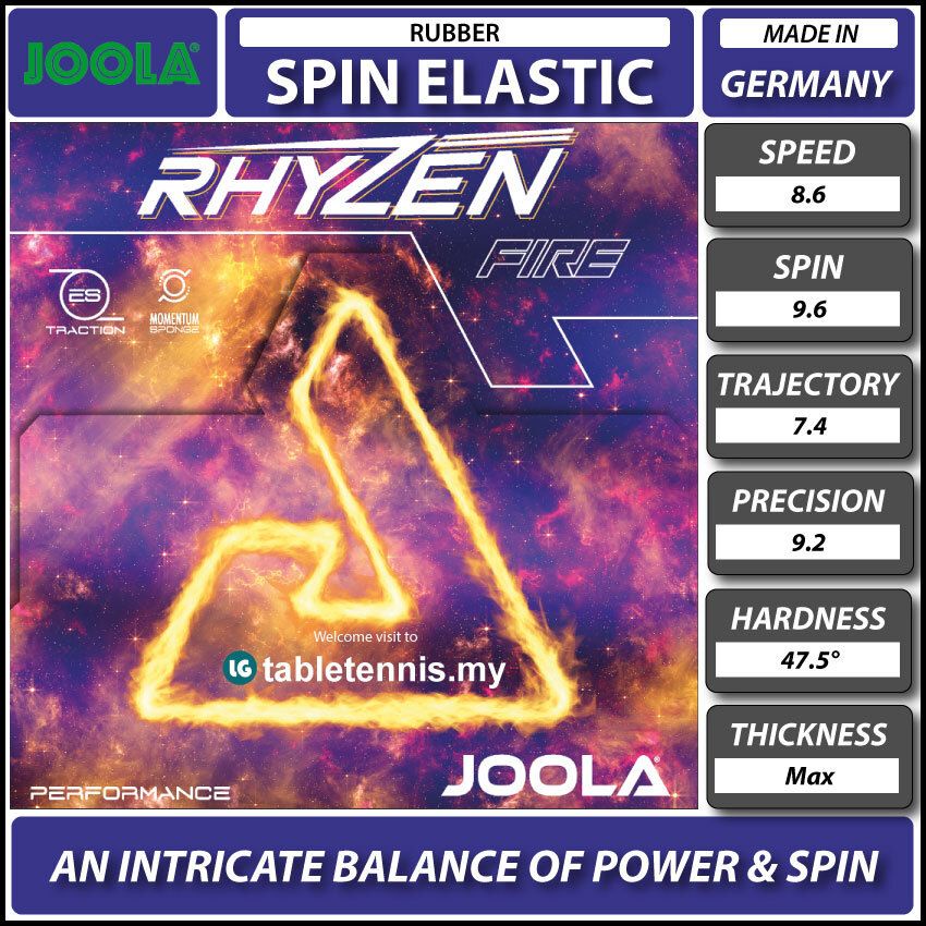Joola Rhyzen Fire Spin Elastic Table Tennis Rubber Made In Germany ...