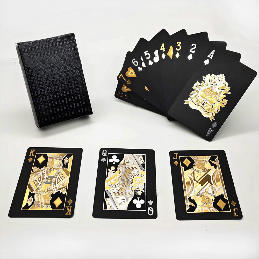 Texas Holdem kad Lesure bermain kad hitam emas perak Pet Poker Set ...