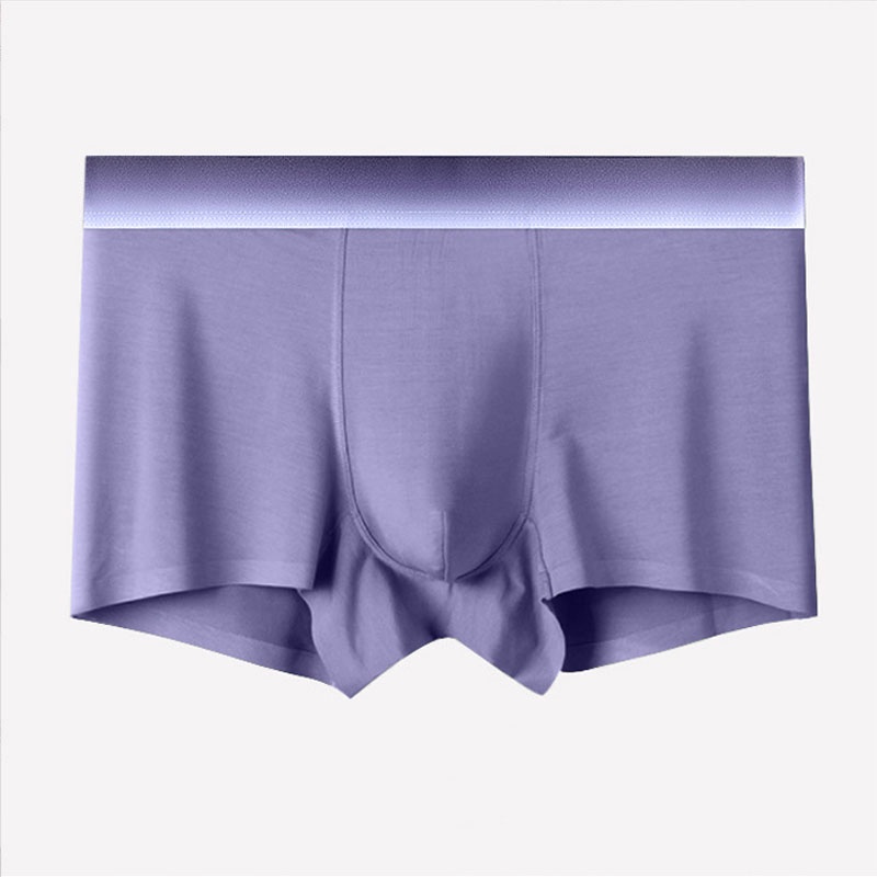 Men's Modal Boxer Briefs One-piece Seamless Solid Colour Breathable ...