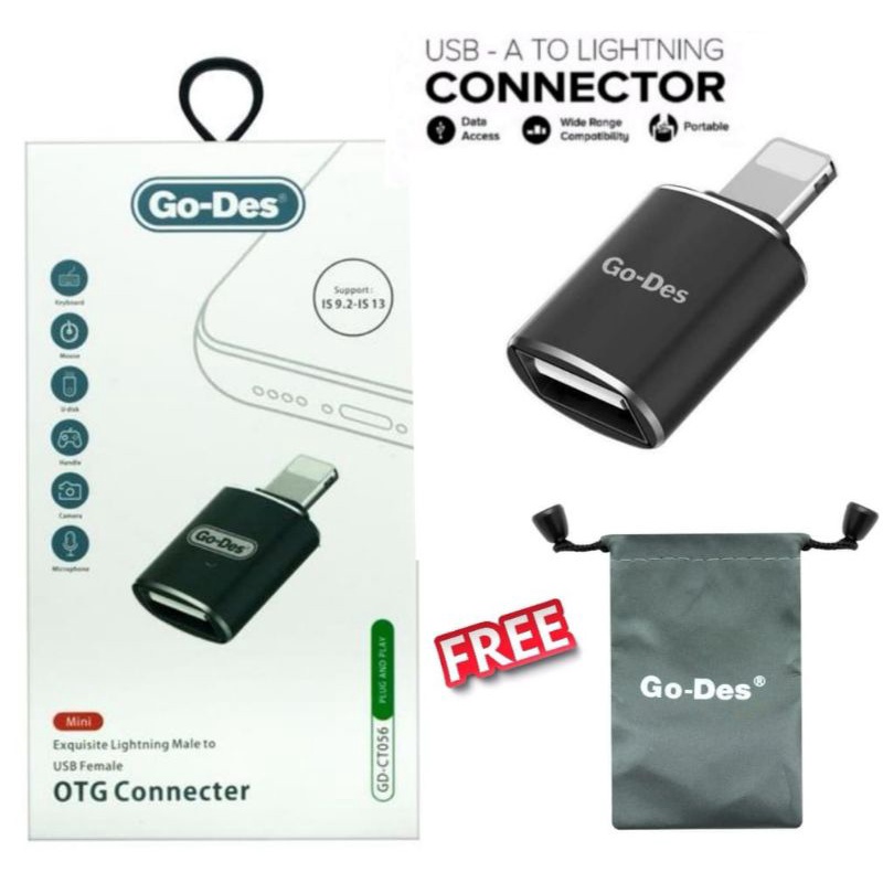 ORIGINAL Go-Des Exquisite ip Male To USB Female Converter ip OTG Connector (plug And Play ...