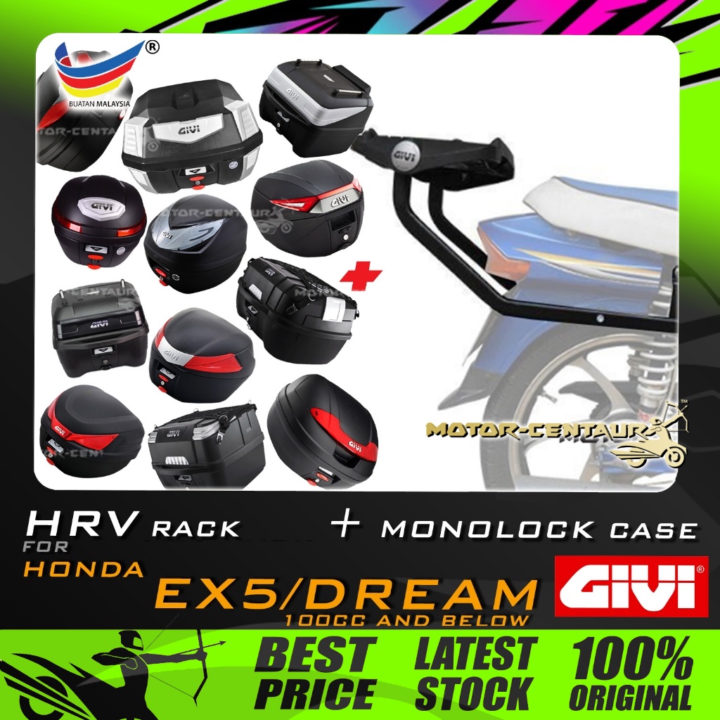 SET KOMBO KOTAK/BOX GIVI B27/B270/B32/B33/B42/B45 TOP CASE + GIVI HONDA EX5 DREAM (100CC BELOW ...