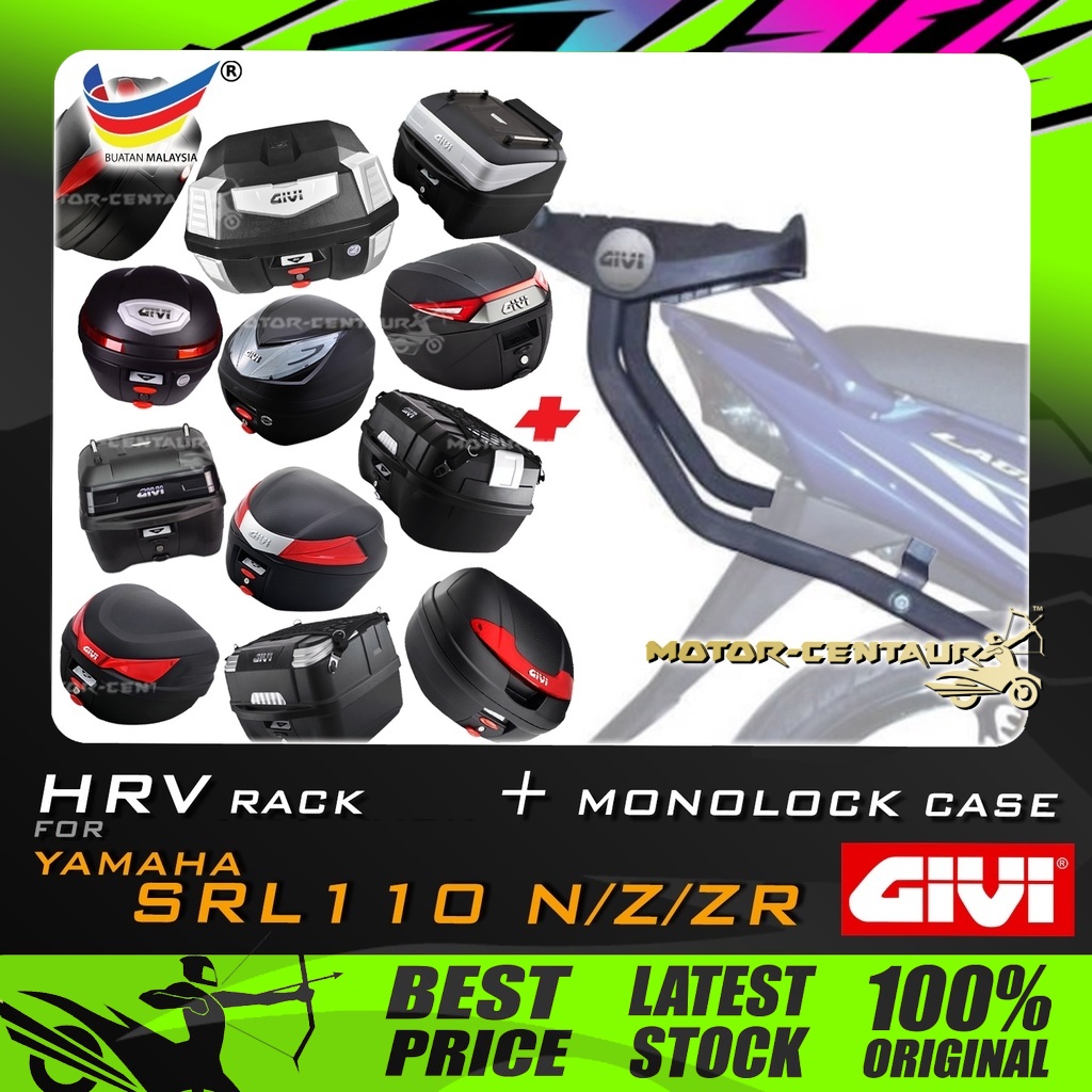 SET KOMBO KOTAK/BOX GIVI B27/B270/B32/B33/B42/B45/E43/E250 TOP CASE + YAMAHA LAGENDA SRL110/N/Z ...