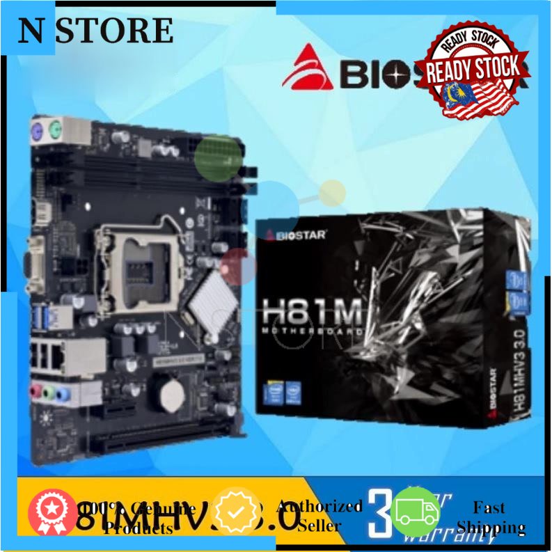 BIOSTAR H81MHV3 3.0 LGA1150 mATX Motherboard | Shopee Malaysia