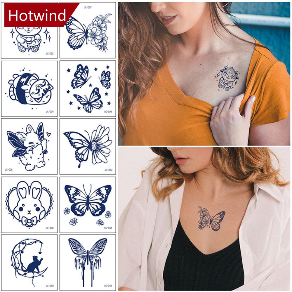 HOTWIND Small Fresh Single Pattern Tattoo Stickers Waterproof Long ...