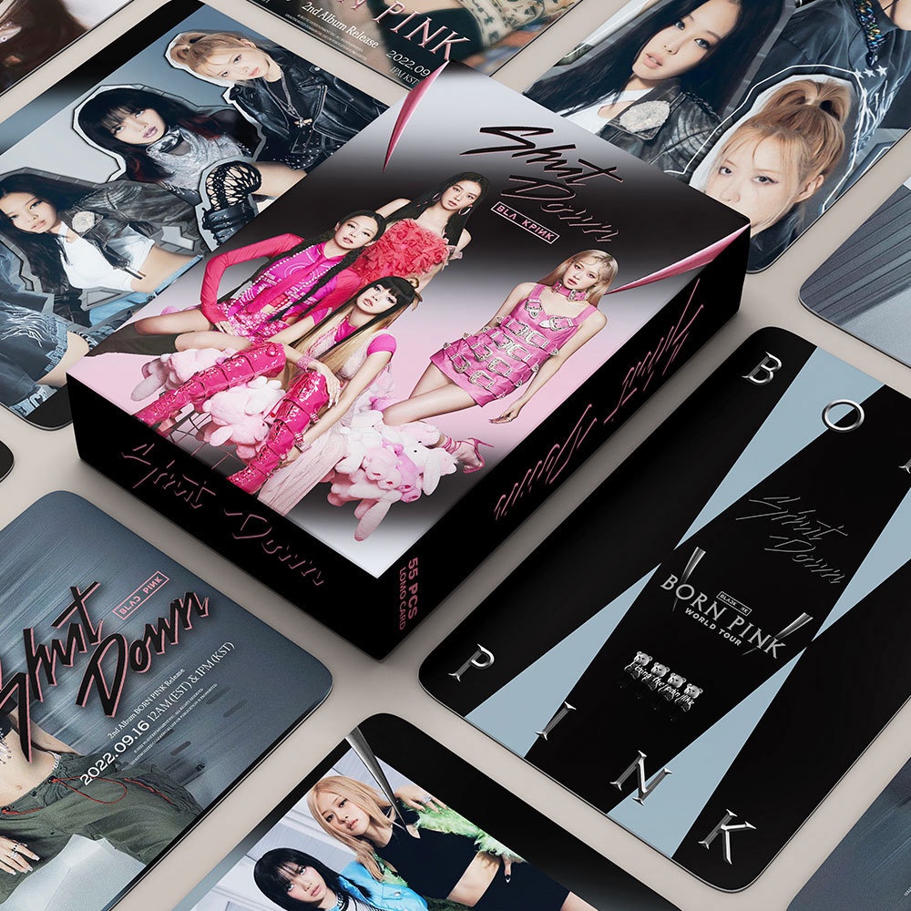 55pcs/box BP SHUT DOWN Photocards LISA JISOO ROSE JENNIE Lomo Cards BP ...