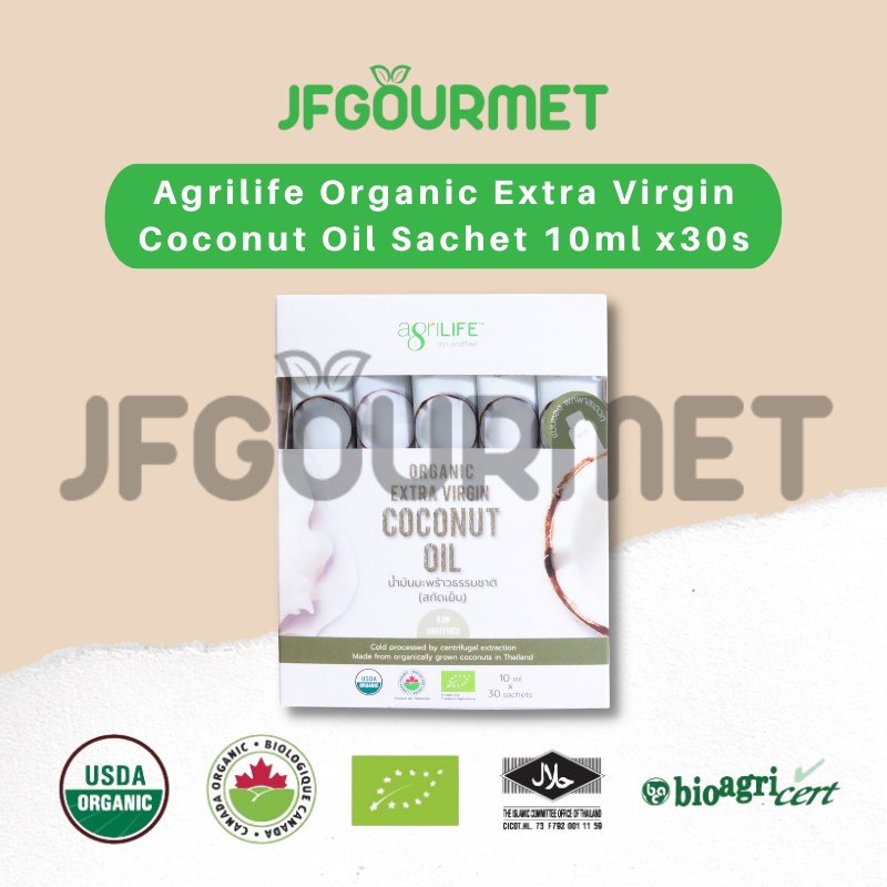 【Organic】Agrilife Organic Extra Virgin Coconut Oil Sachet-100% Cold ...