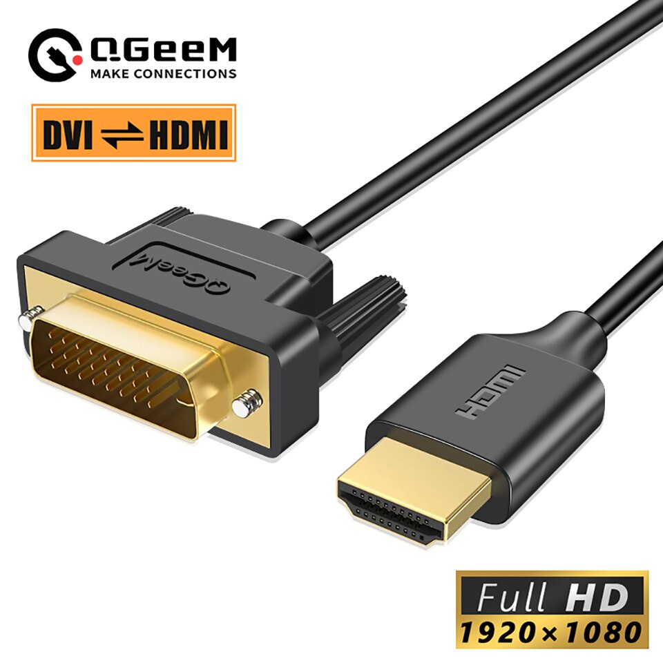 QGeeM HDMI to DVI DVI-D 24+1 Cable Bi HDMI DVI Adapter for Xiaomi Xbox ...