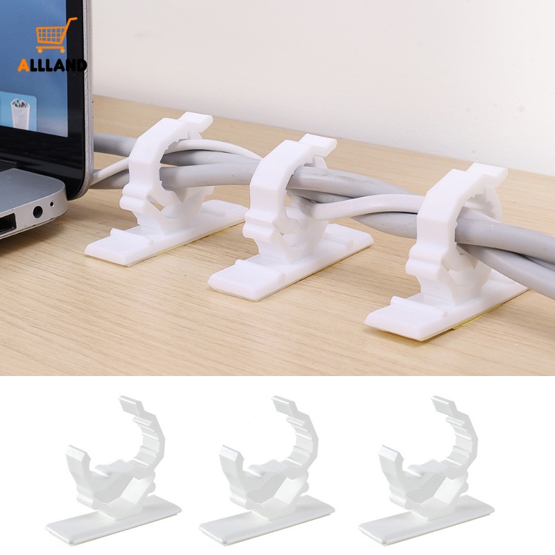 4 Pcs/ Set Portable Plastic Self Adhesive Cable Organize Clip/ Kitchen ...