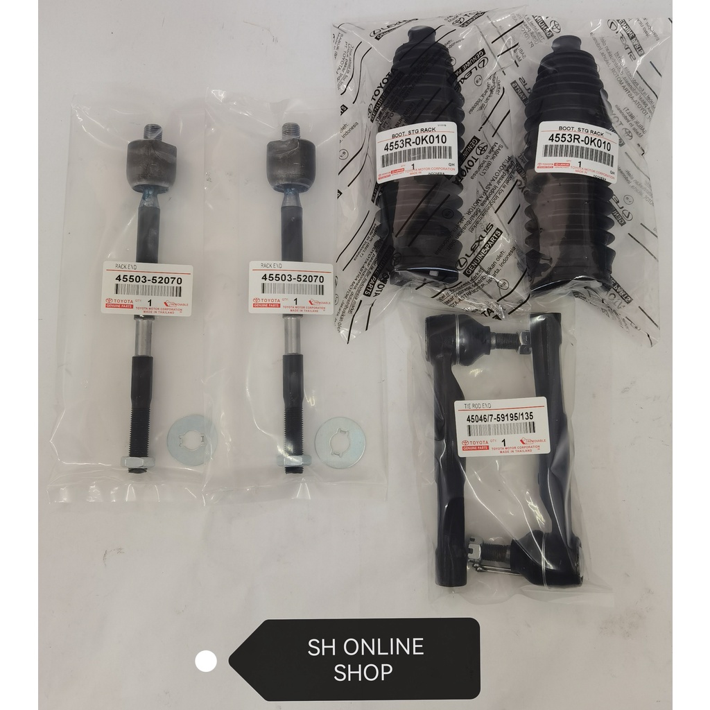 Tie Rod End+Rack End+Steering Boot Cover (Toyota Oem) for Toyota Vios ...