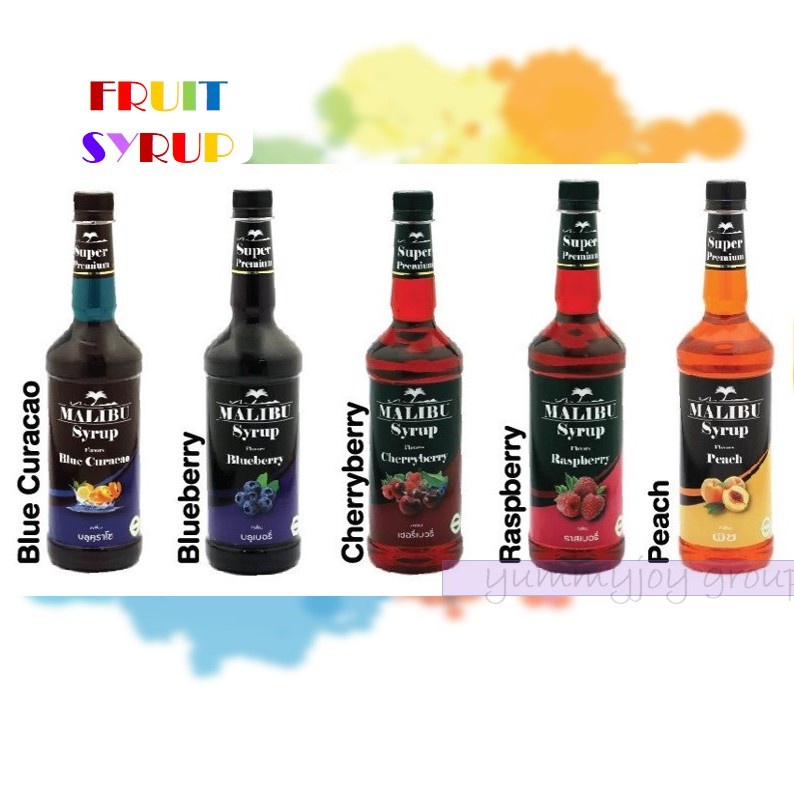 Malibu Fruit Syrup 730ml /BLUE CURACAO/BLUEBERRY/RASPBERRY/CHERRYBERRY ...