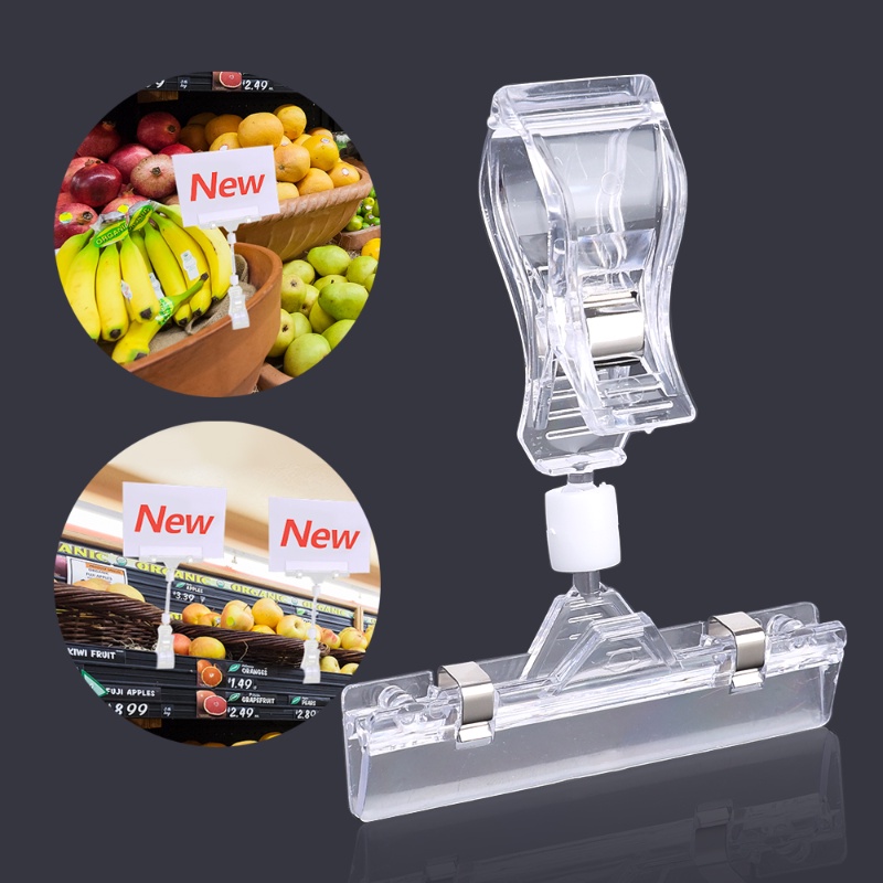 3 Sizes Transparent Advertising Clips Double-ended Plastic Shelf Clamp ...
