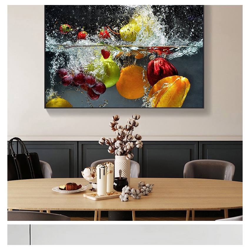 Sayuran buah segar panas di dapur air hiasan rumah gambar dinding besar ...