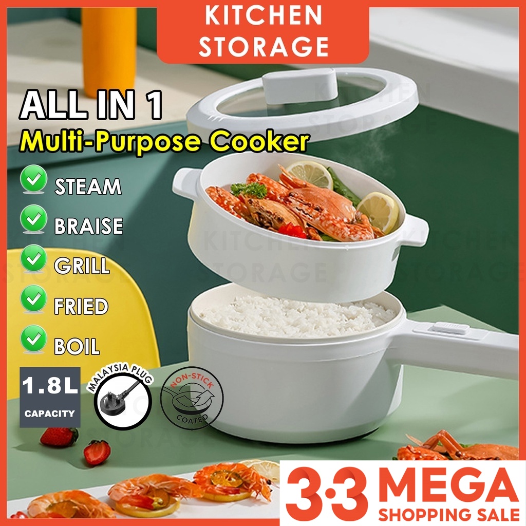 KS_1.8L Multi Cooker Periuk Nasi Elektrik Mini Rice Cooker Periuk Mini ...