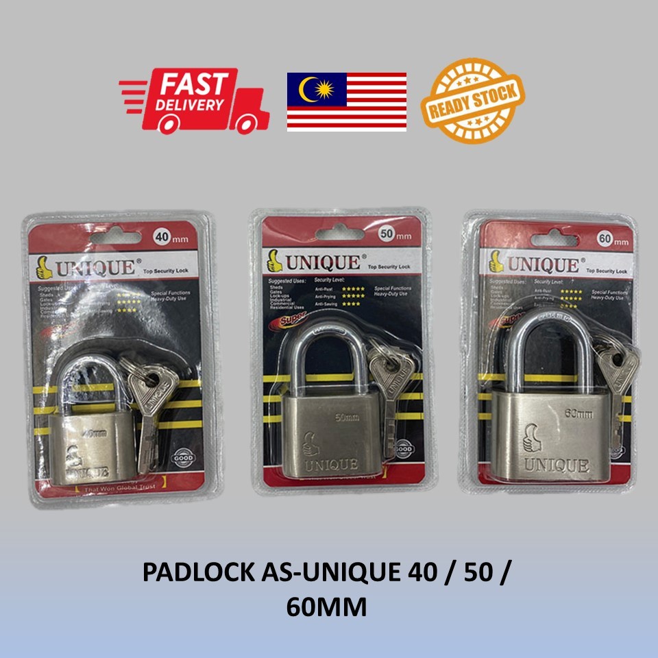 Padlock AS-Unique 40 50 60mm Metal Brass Padlock House Office Gate Lock ...