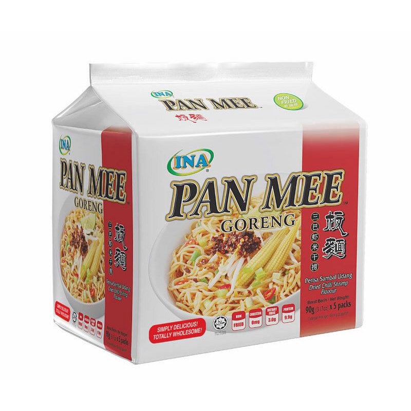 INA Pan Mee Goreng Dried Chilli Shrimp Flavour Instant Non-Fried Noodle ...