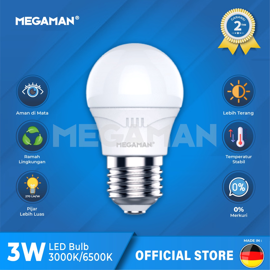 Megaman LED A-Bulb 6500K Bulb 3w Warranty | Shopee Malaysia