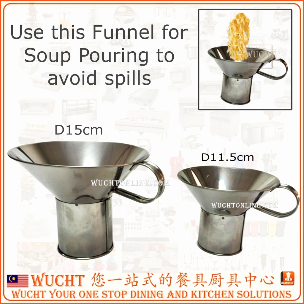 【WUCHT】Stainless Steel Noodle Pouring Cone Soup Pouring Funnel Noodle ...
