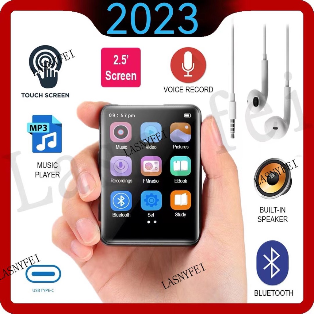 Touch Screen MP3 Music Player Bluetooth 5.0 Mini Walkman 2.5 Inch Touch ...