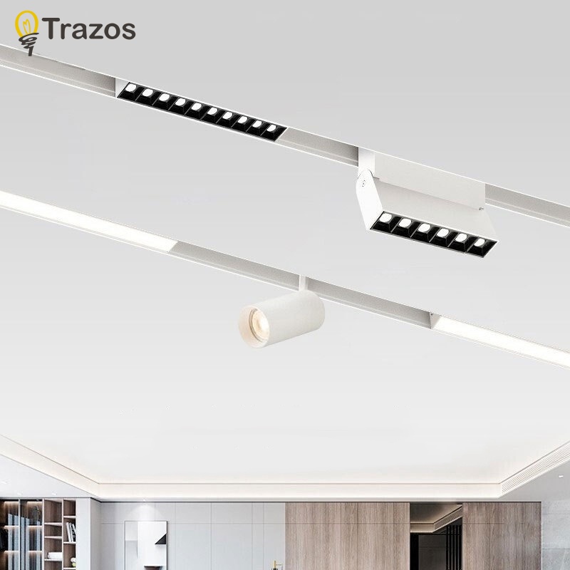 Smart White Recessed Magnetic Track Lights Dimmable 48V Surface mounted ...