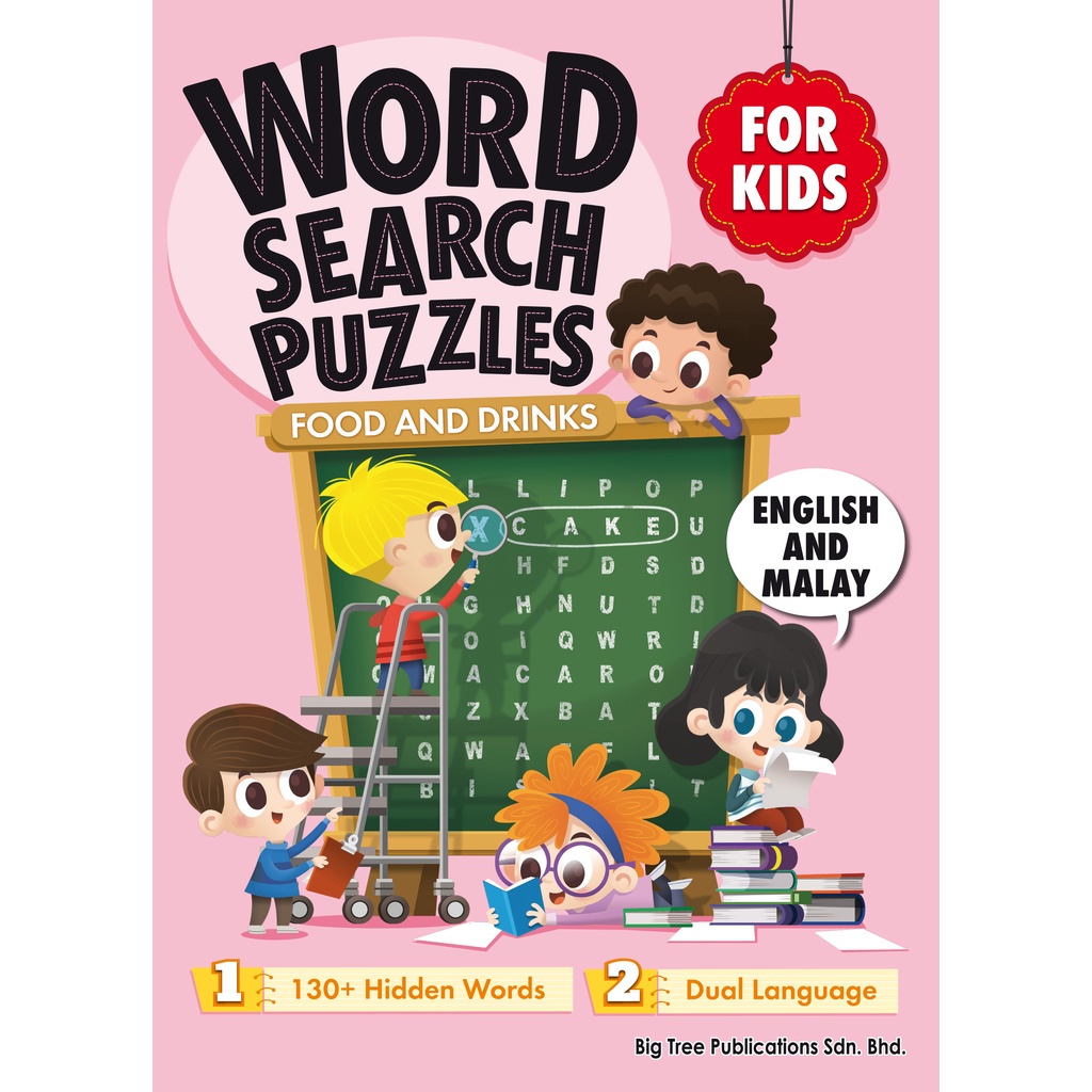 Word Search Puzzles (English and Malay) 2- Food and Drinks | Shopee ...