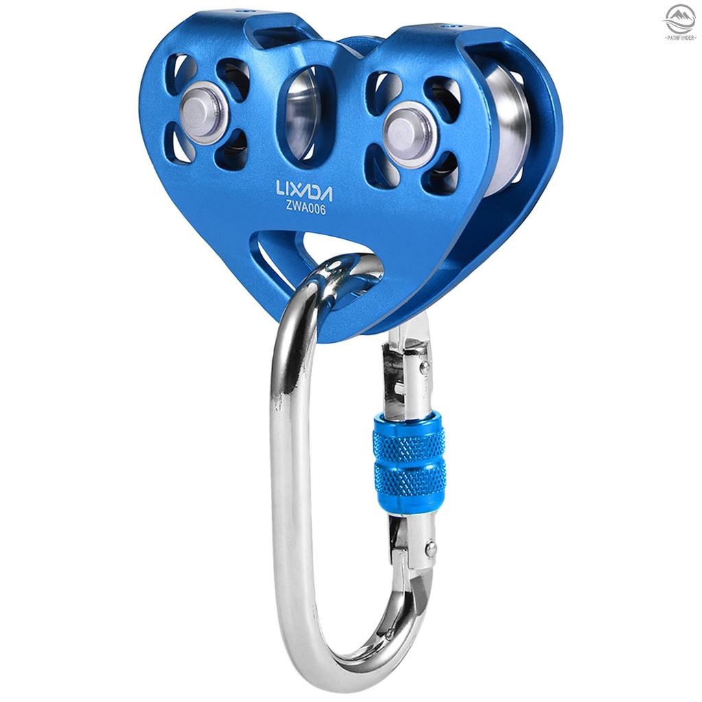 Lixada 30kN Cable Trolley Pulley Dual Pulley with 25kN Srew Locking ...
