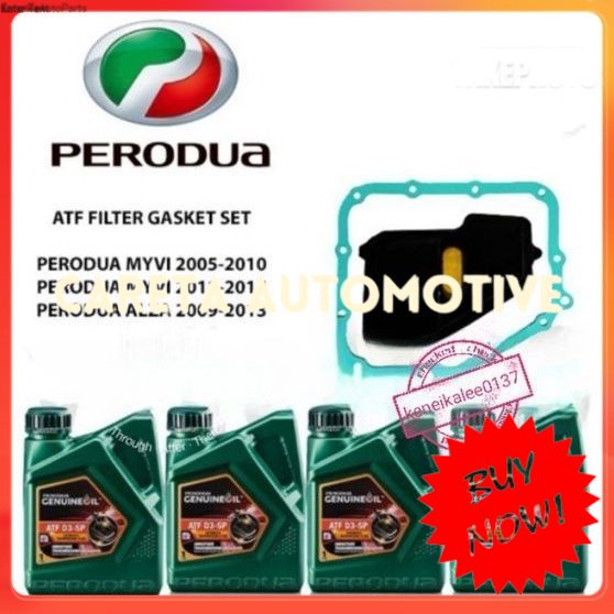 PERODUA ATF D3-SP (4 btls 9004M-10001)+AUTO FILTER SET FOR MYVI 2014 ...