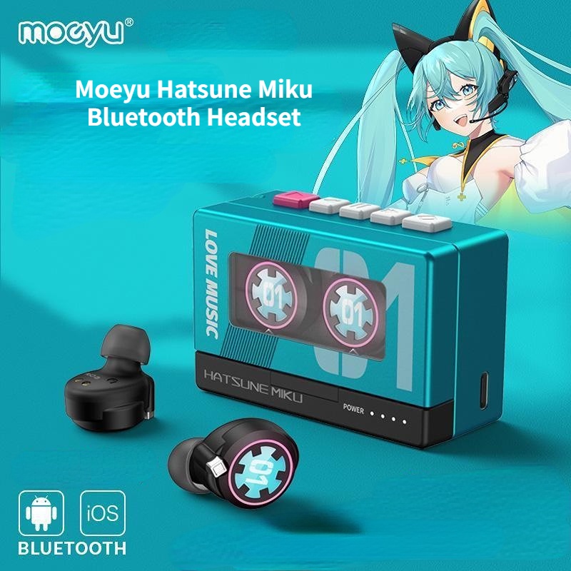 moeyu Hatsune Miku LOVE MUSIC True Wireless Bluetooth Headset Retro ...
