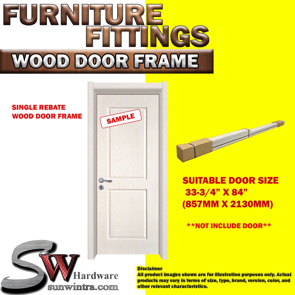 SW DIY WOOD DOOR FRAME SINGLE REBATED (WHTE UNDERCOATED)/BINGKAI PINTU ...