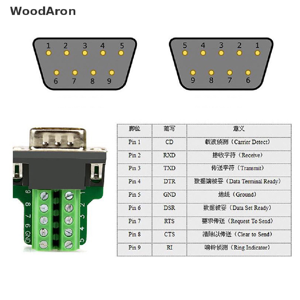 [WoodAron] DB9 Connector RS232 Male Female 9 Pin RS485 Breakout ...