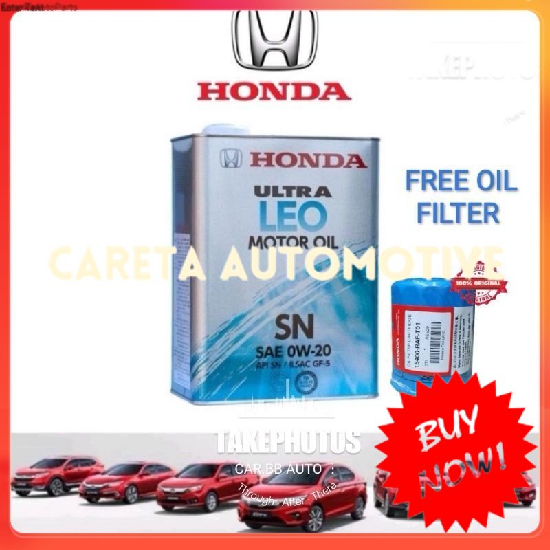 (FREE OIL FILTER) 08217-99974 Honda Ultra LEO SN 0W20 fully synthetic ...
