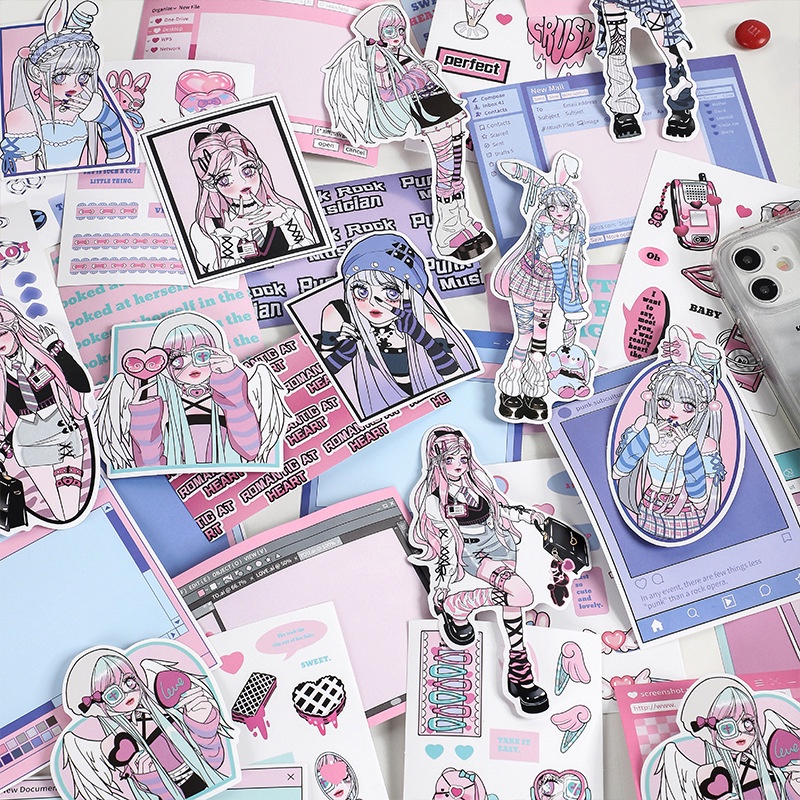 idako 20 pek pelekat Poket stickers akaun tangan scraping siri Heart ...