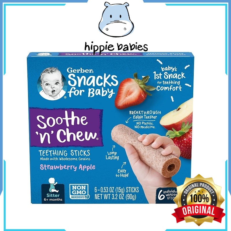 Gerber Soothe N Chew Teething Sticks - Strawberry Apple | Shopee Malaysia