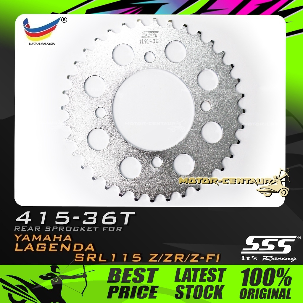 GEGANCU BELAKANG SSS STEEL REAR SPROCKET Y115-415-36T FOR YAMAHA ...