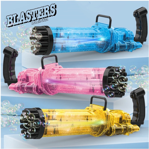 Summer Transparent Bubble Gun Machine Toy Gatling 21 Holes Automatic ...