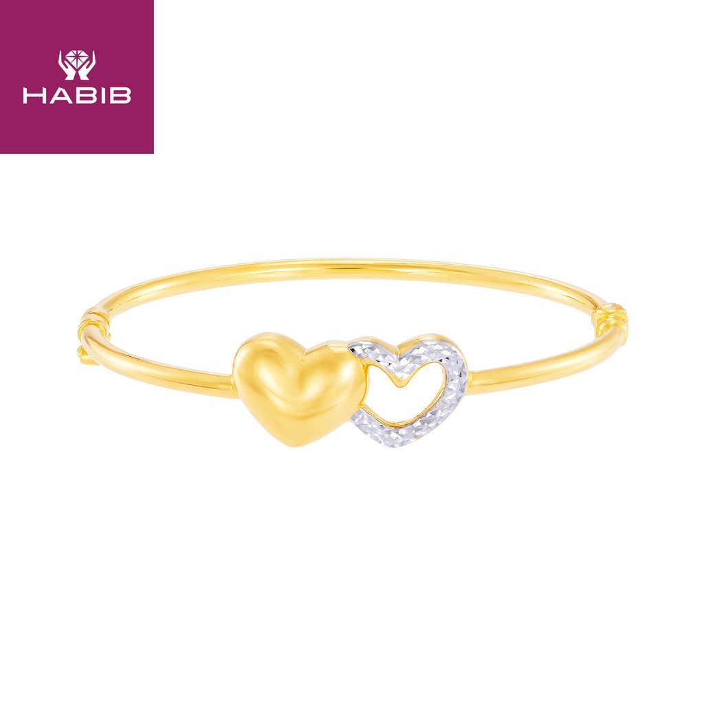 HABIB 916/22K Yellow and White Gold Bangle BK16341222(C) | Shopee Malaysia