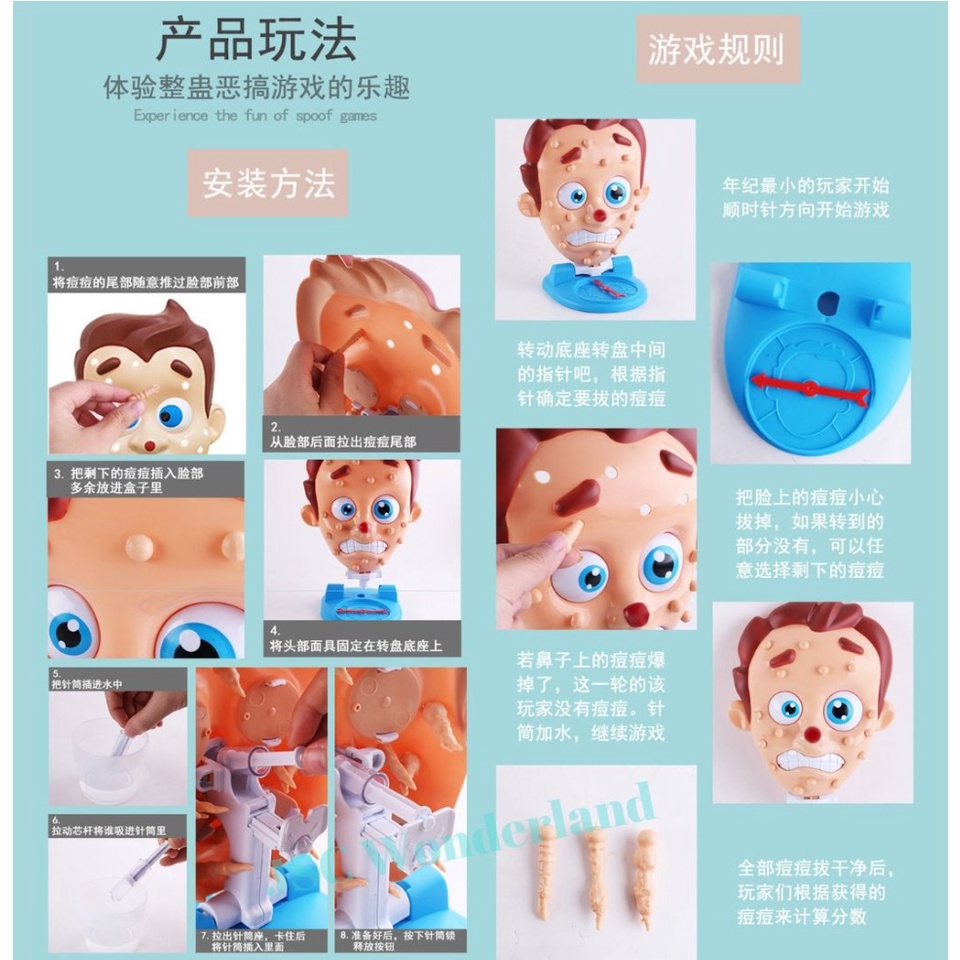 The Pimple Popping Water Splash in Your Face Board Game Squeeze Acne ...