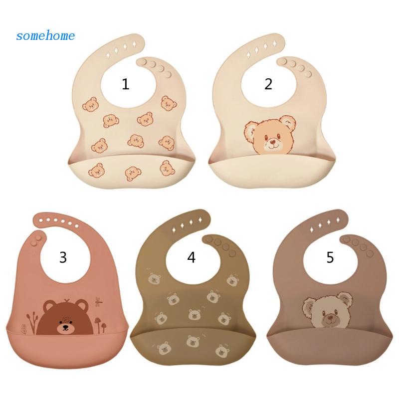 SOME Foldable Feeding Bibs for Baby Cartoon Soft Silicone Bib Anti ...
